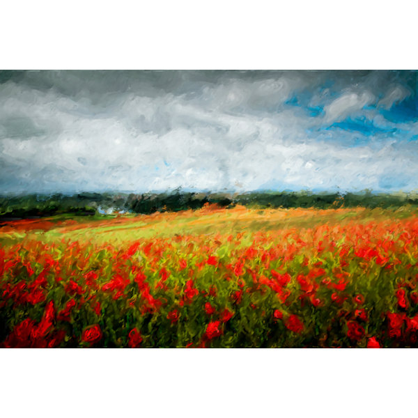 17 Stories Field Of Poppies by Killian Ward - Wrapped Canvas Painting ...