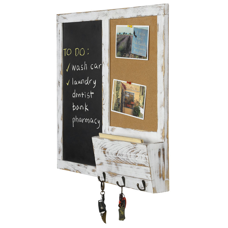 Gracie Oaks Wood Entryway Wall Mounted Combo Board & Reviews | Wayfair