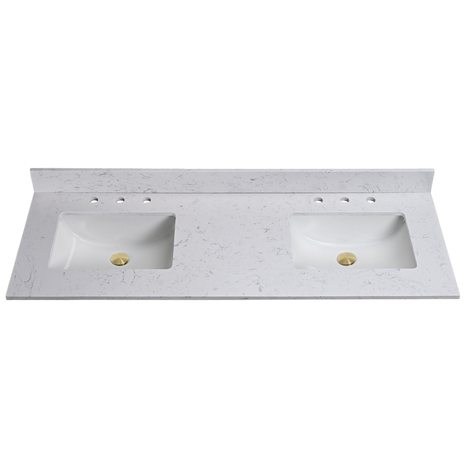 Bohuang 60'' Engineered Stone Double Bathroom Vanity Top with Sink ...