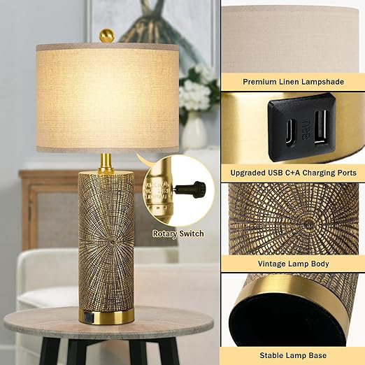 Ivy Bronx Mancy Metal USB Accent Lamp | Wayfair