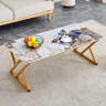 Ebern Designs A Coffee Table Is Made Of Rock Slab Material, With A ...