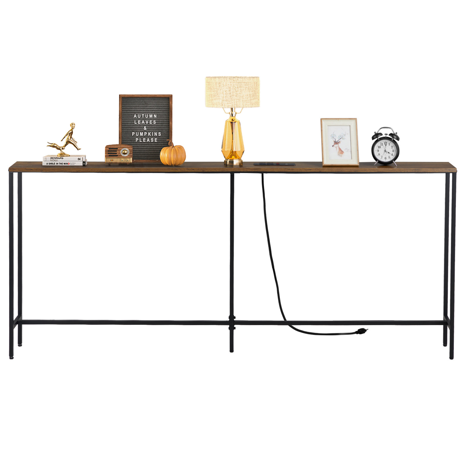 17 Stories Narrow Long Console Table With 2 Power Outlets & Reviews ...