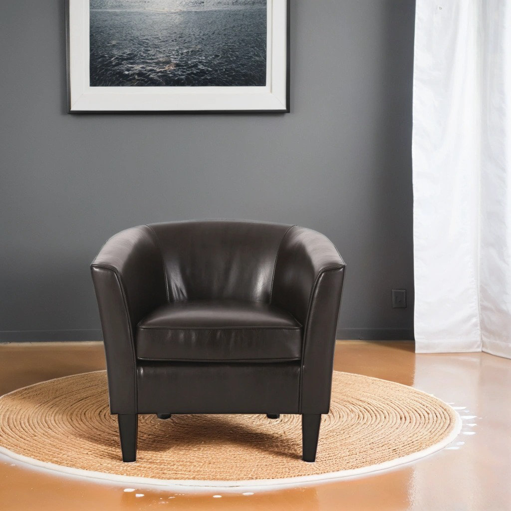 Corrigan Studio® Logan Club Chair – Contemporary Faux Leather Accent ...