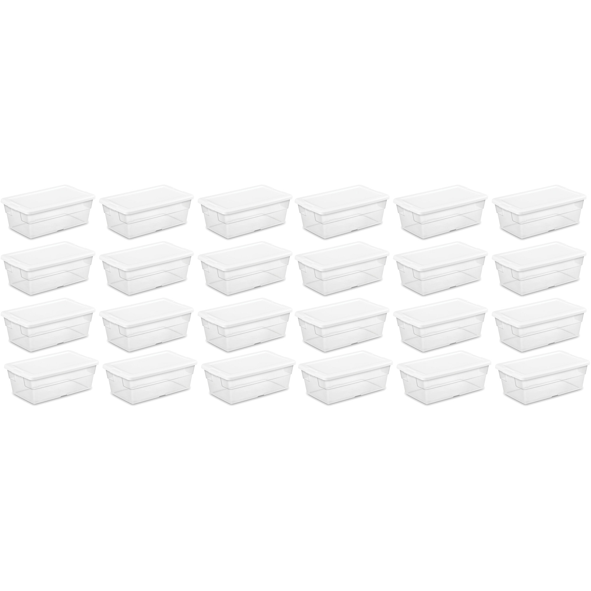 Sterilite Clear Plastic Stacking Storage Container Box W Lid And Reviews