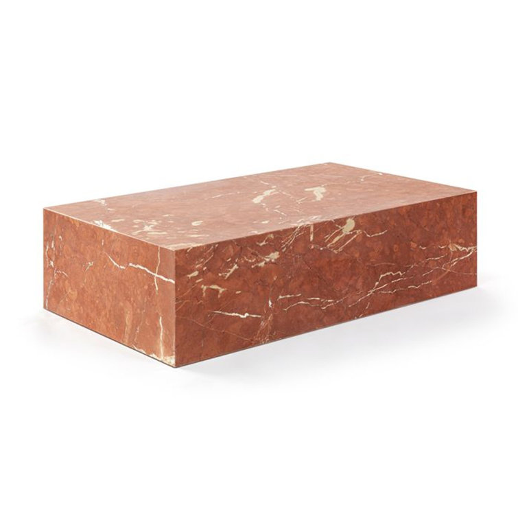 Ivy Bronx Genuine Marble Coffee Table - Red Marble | Wayfair.co.uk