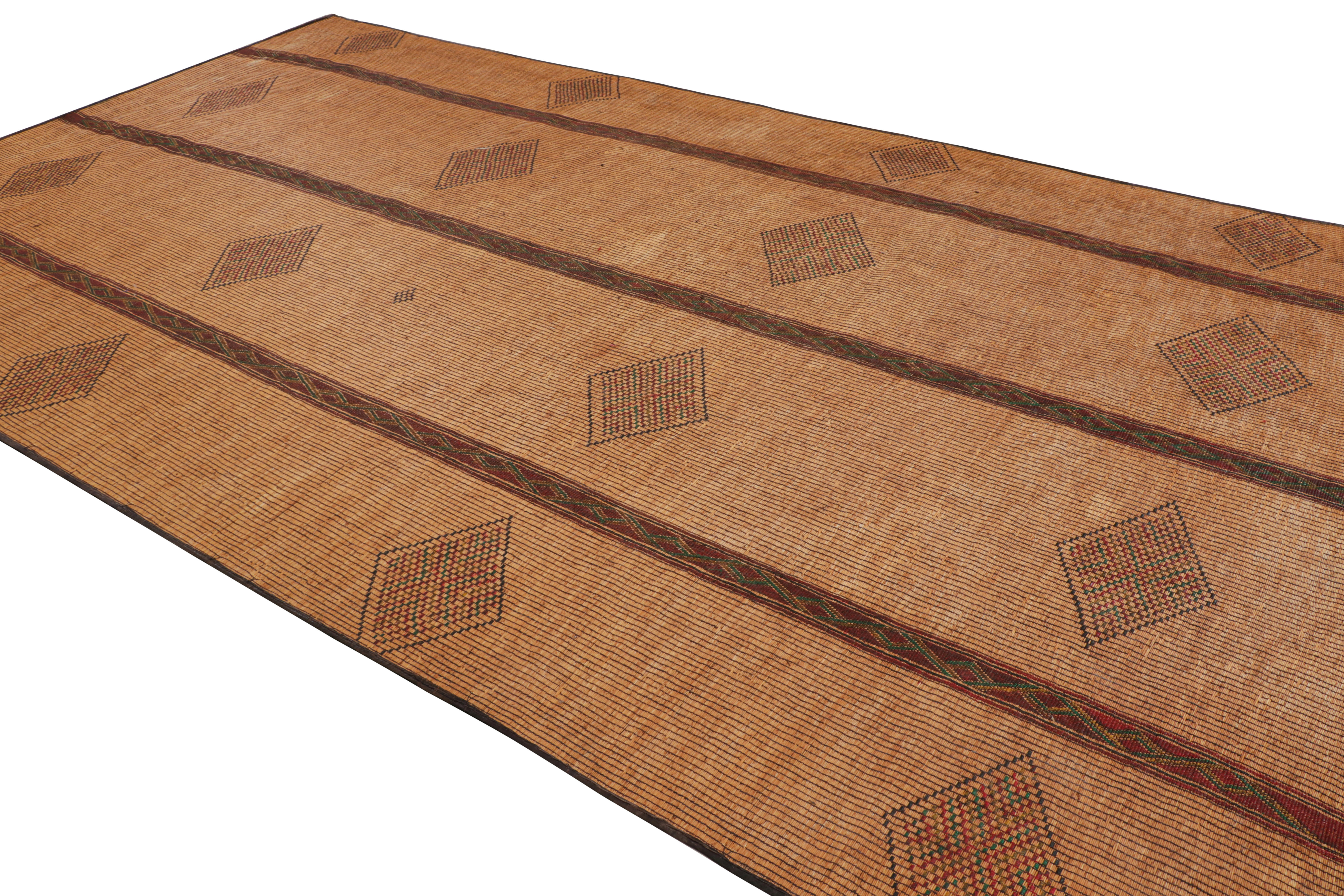 Rug & Kilim Oversized Vintage Moroccan Tuareg Mat With Geometric ...