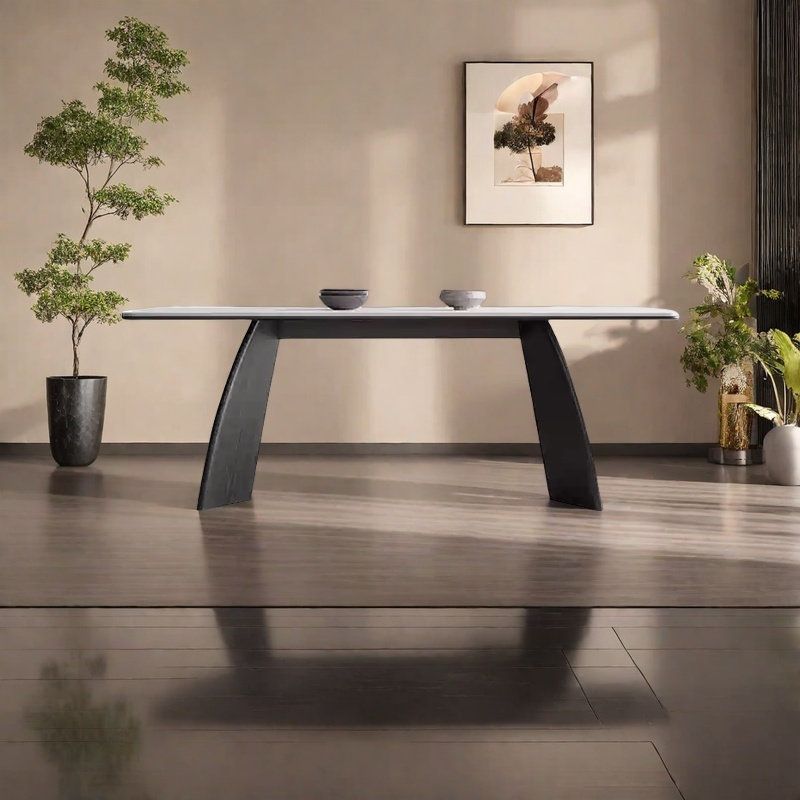 RESROS Rectangular stone slab dining table | Wayfair