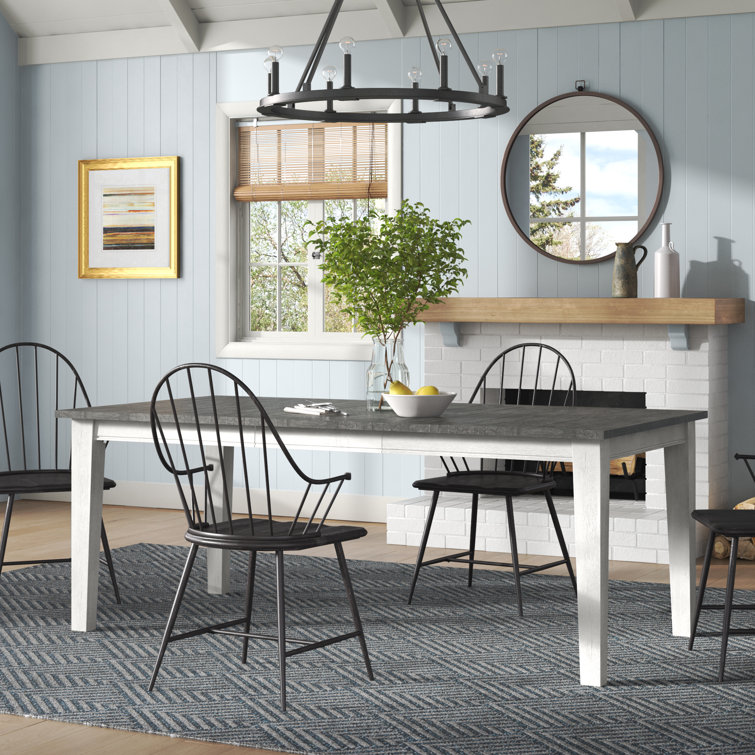 Laurel Foundry Modern Farmhouse Hoddesd Solid Wood 78” Dining Table ...