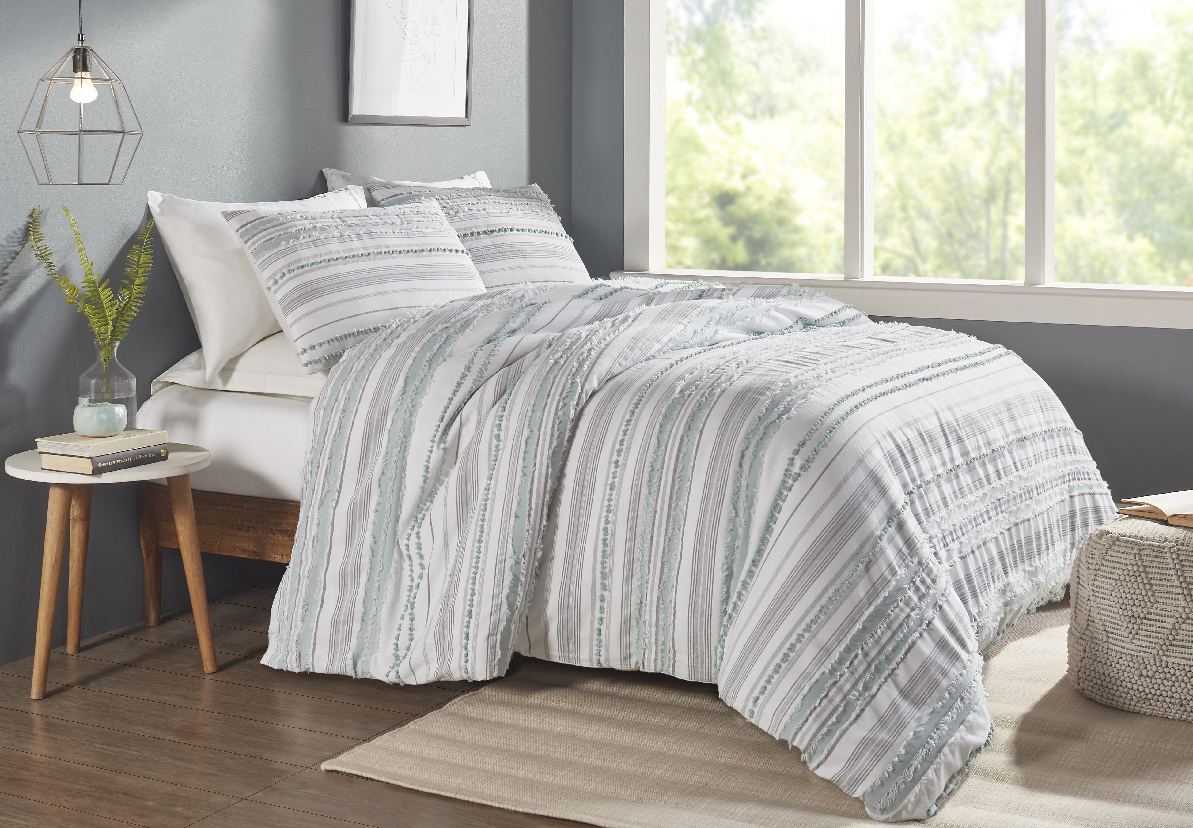Better Trends Diana Stripe Collection 100% Cotton Comforter Set ...