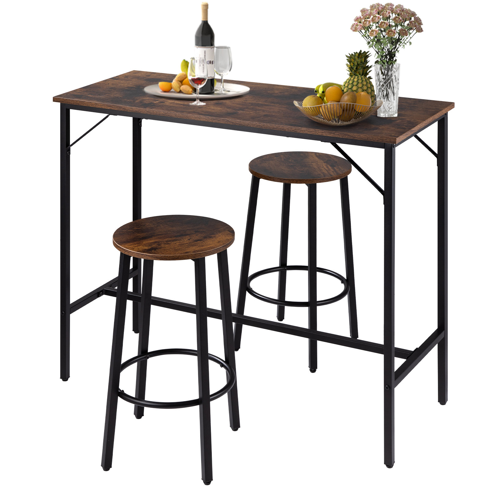 VEVOR Bar Table and Chairs Set Pub Table Set | Wayfair