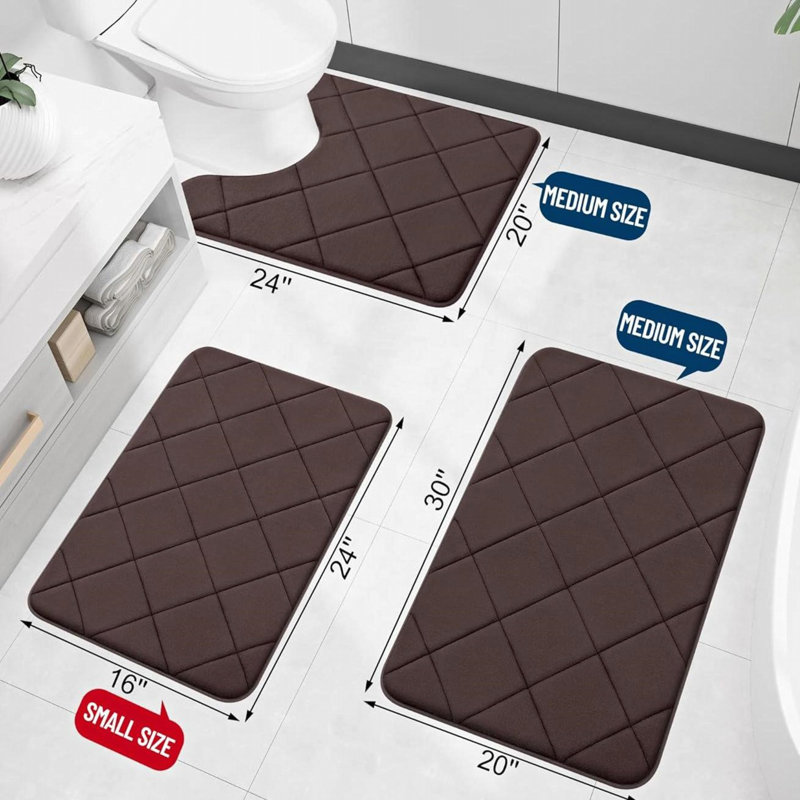 Ebern Designs Thick Bathroom Contour Bath Rugs | Wayfair