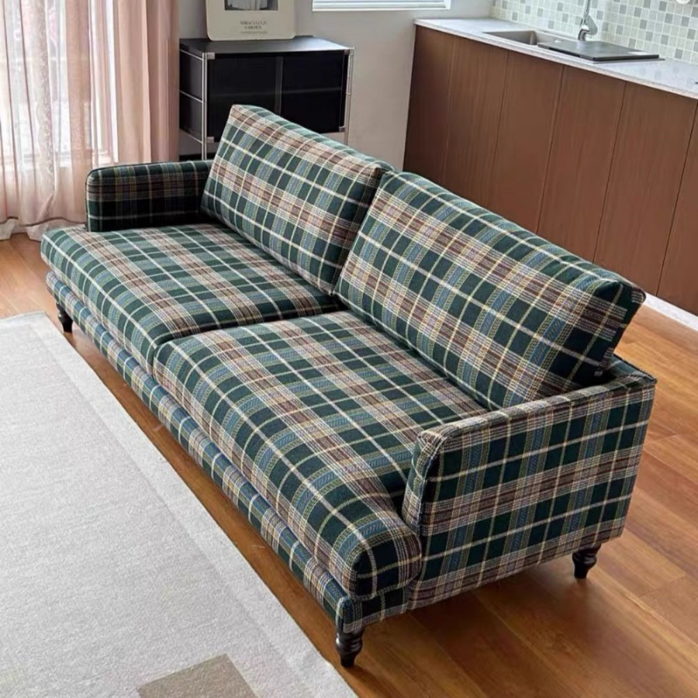 Canora Grey Creative Green Checkered Sofa | Wayfair