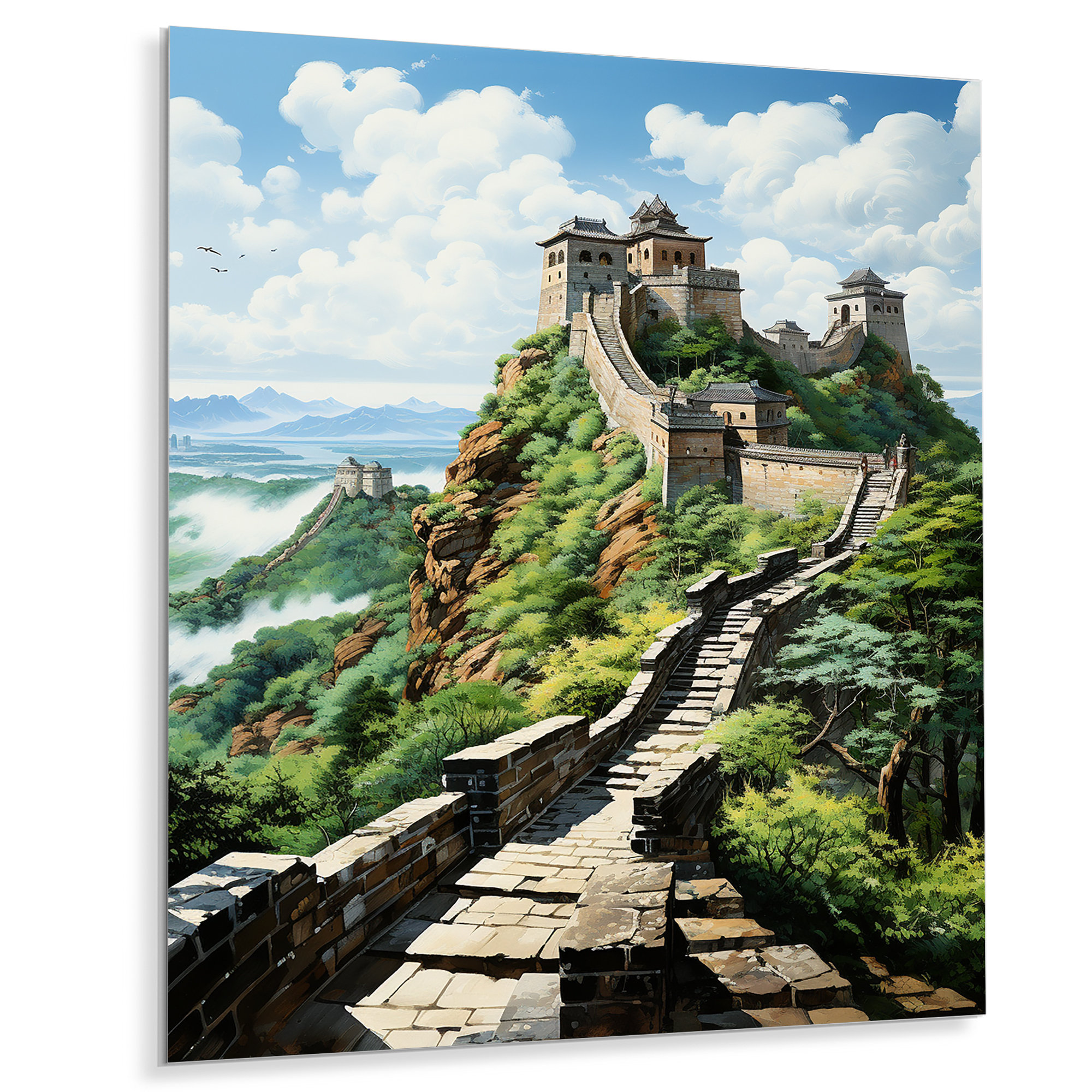Millwood Pines Asian Art Great Wall Of China I - Asian Metal Art Print ...