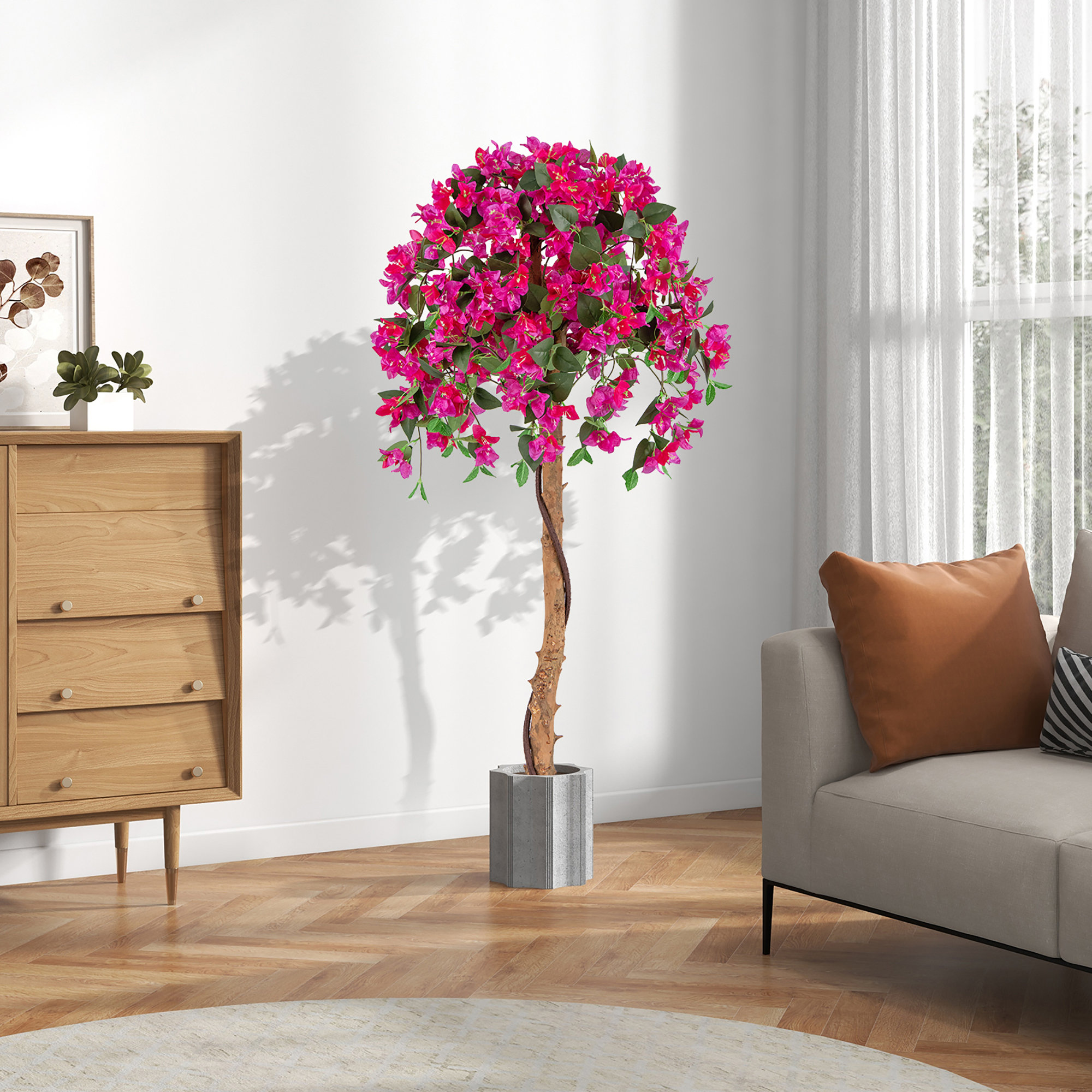 Primrue Elam 52'' Faux Flowering Tree in Pot | Wayfair