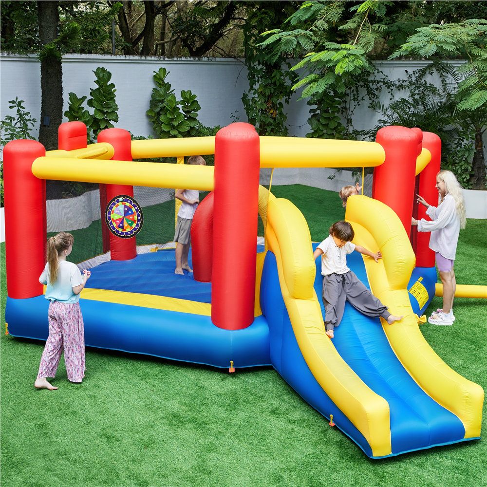 Yaheetech 16.4' x 18.4' Bounce House with Slide and Air Blower | Wayfair