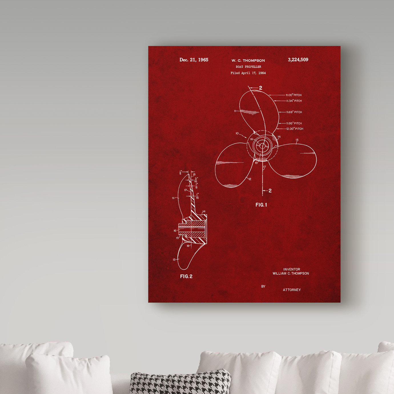 Trademark Fine Art 'Boat Propeller' Drawing Print on Wrapped Canvas ...