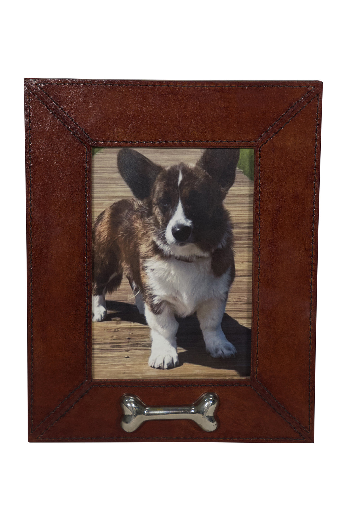 Isabelle & Max™ Leather Picture Fram With Dog Bone, 5X7 In. Brown ...