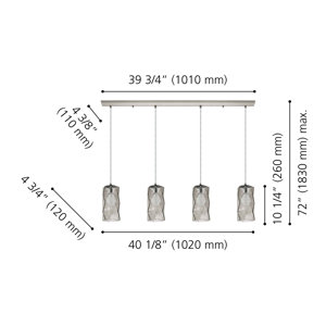 Wrought Studio™ Elia 4 - Light Kitchen Island Linear Pendant | Wayfair