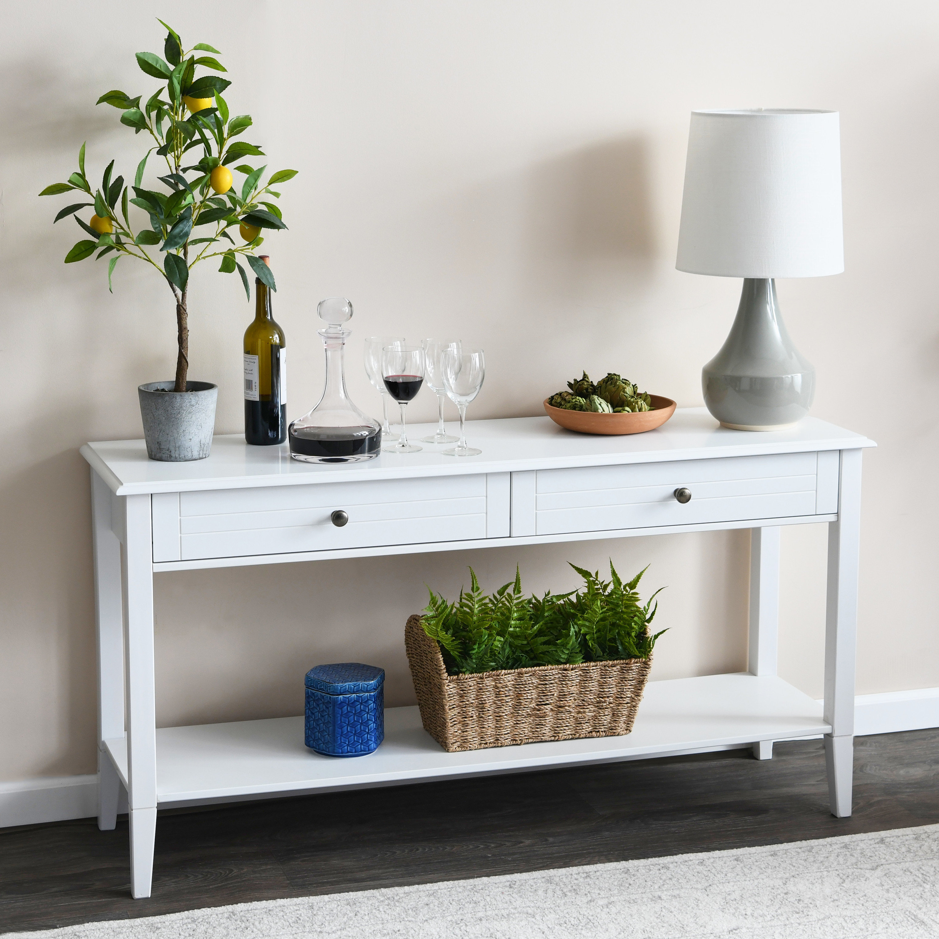 Creative Co-Op Castille 55.12'' Solid Wood Console Table & Reviews ...