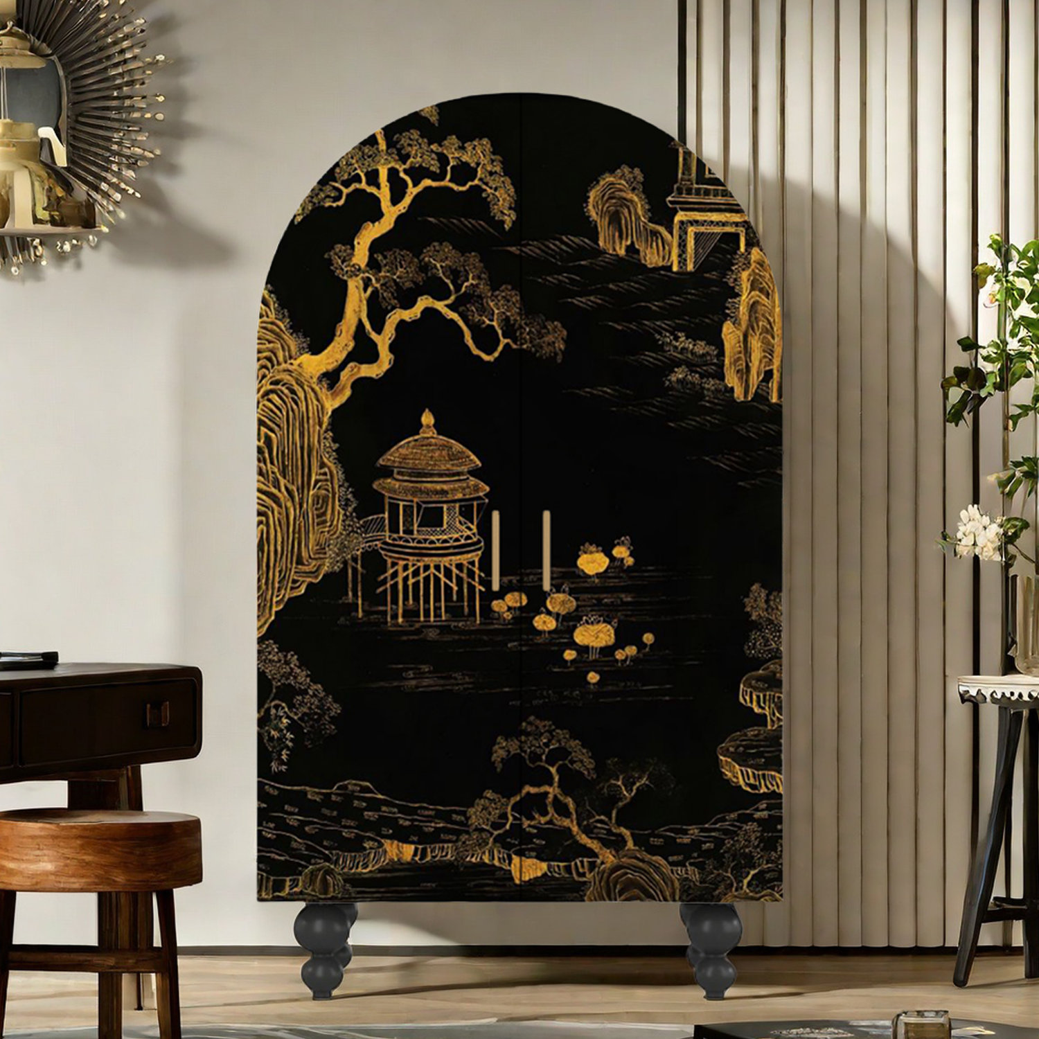 Ruthber Solutions Arched Wardrobe with Clothing Rod & Shelves - Wayfair ...