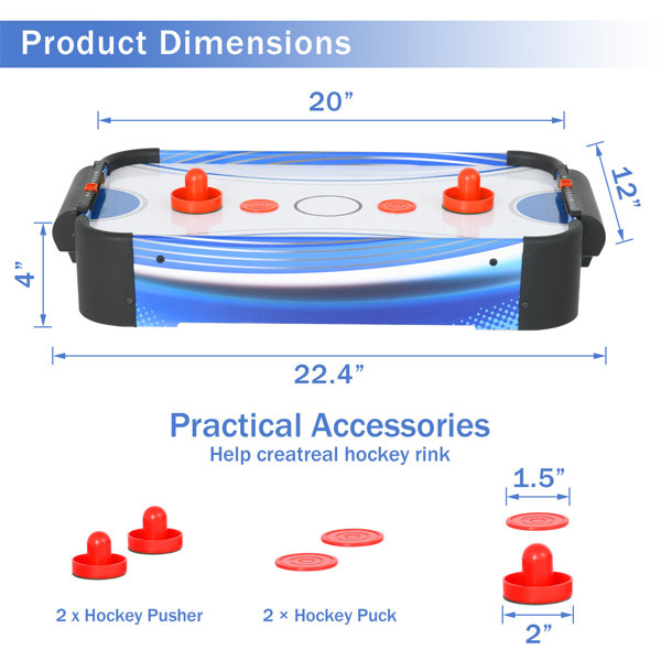 RayChee 20" Table Top Air Hockey Table with Pushers and Air Hockey ...