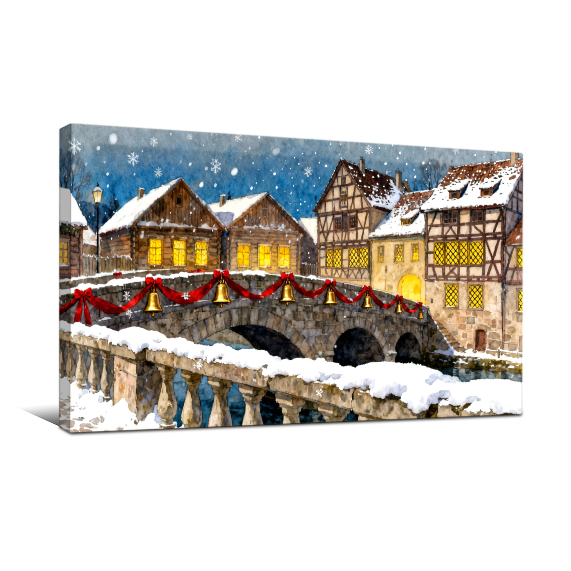 Canora Grey Christmas Snowy Village Bridge Christmas Lights | Wayfair