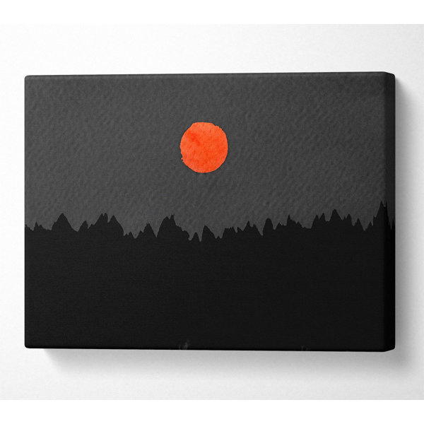 ClassicLiving The Red Sun Over The Grey Treeline - Wrapped Canvas Art ...