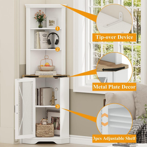 Gracie Oaks High Corner Cabinets, Corner Lockers, Wooden Corner Shelves ...