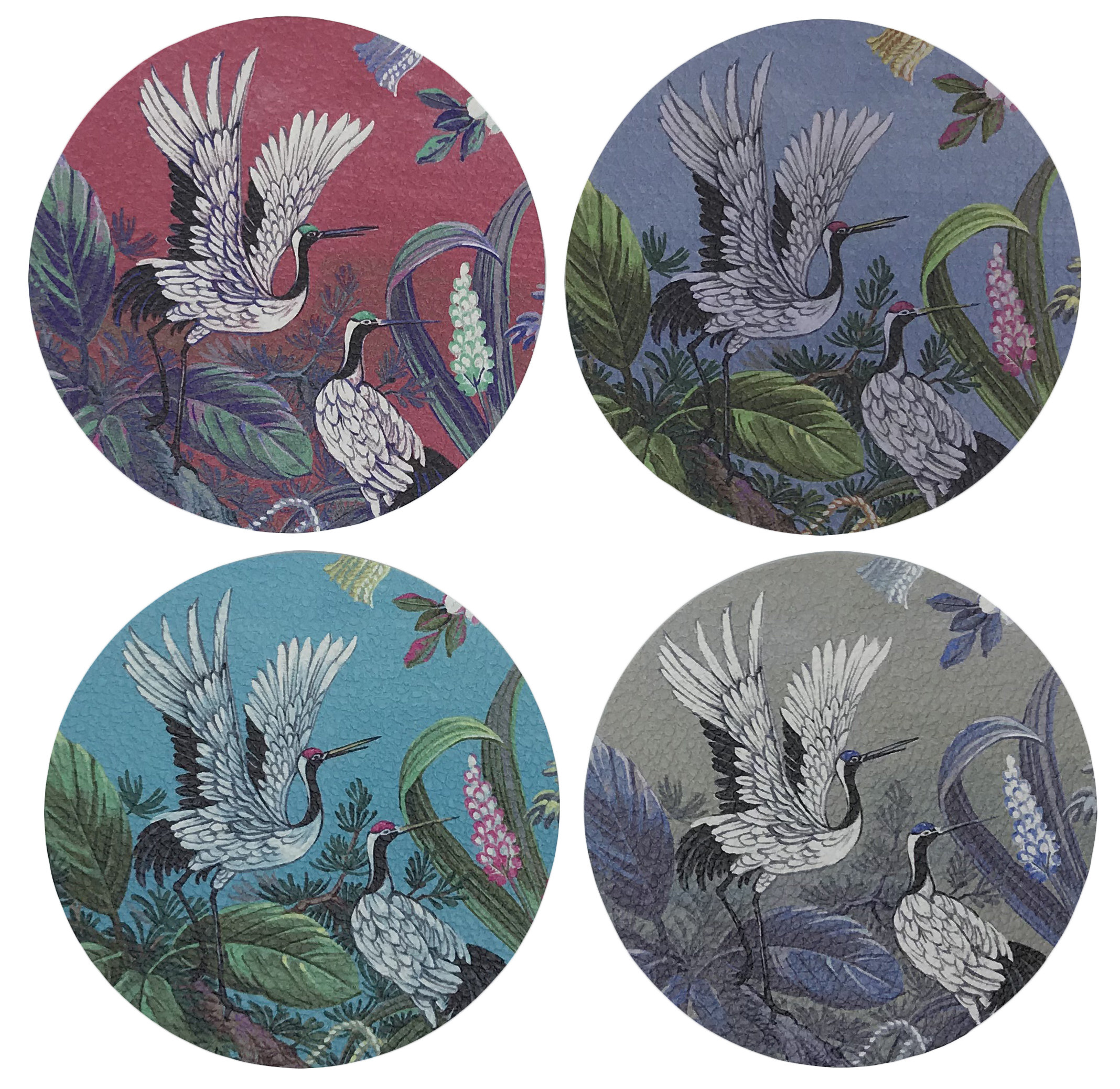 Nicolette Mayer Summer Palace Vegan Leather Round Coasters | Wayfair