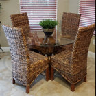 Union Rustic Glass Top Solid Wood Base Dining Table & Reviews | Wayfair