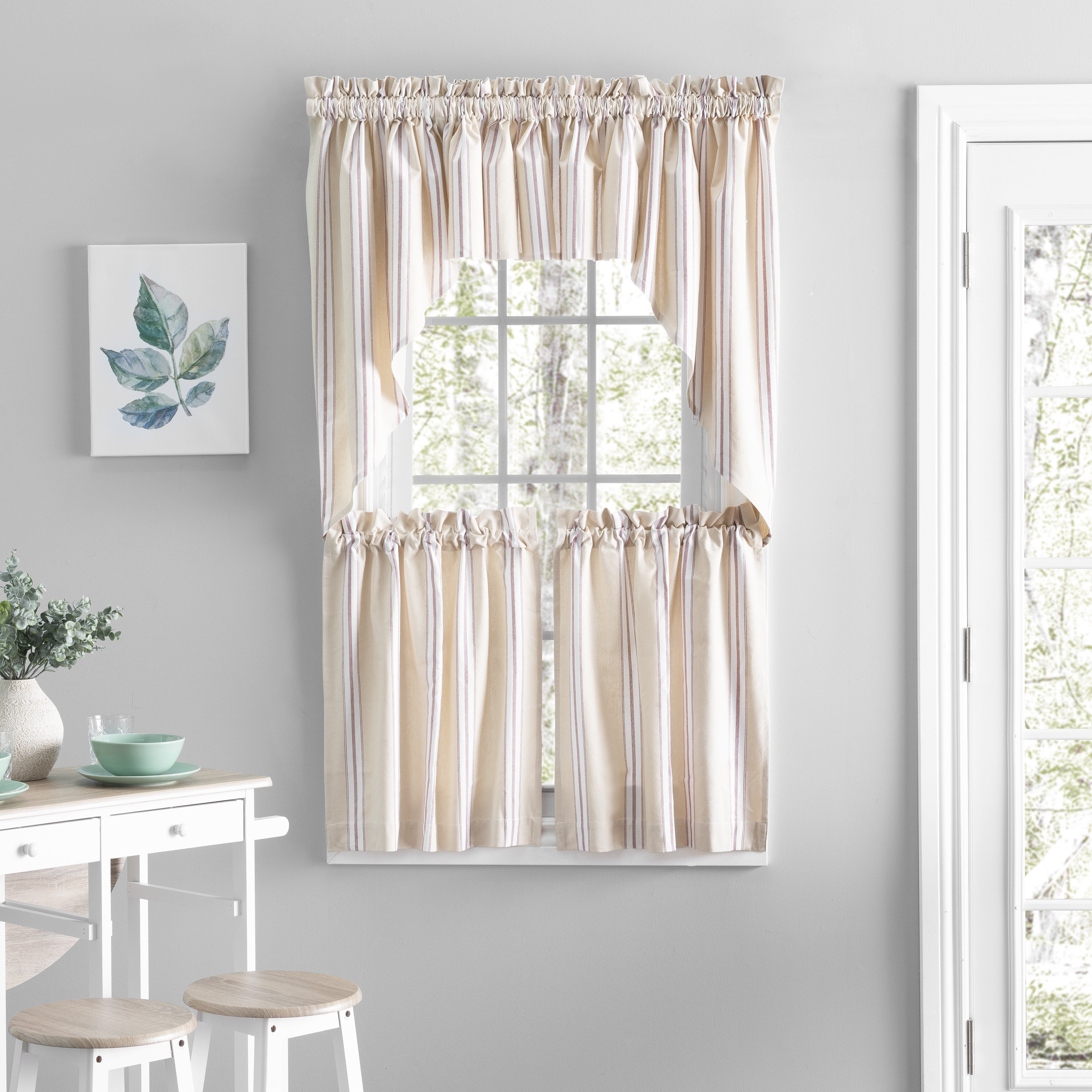 Gracie Oaks Herewardus Striped Cotton Swag 50'' & Reviews | Wayfair