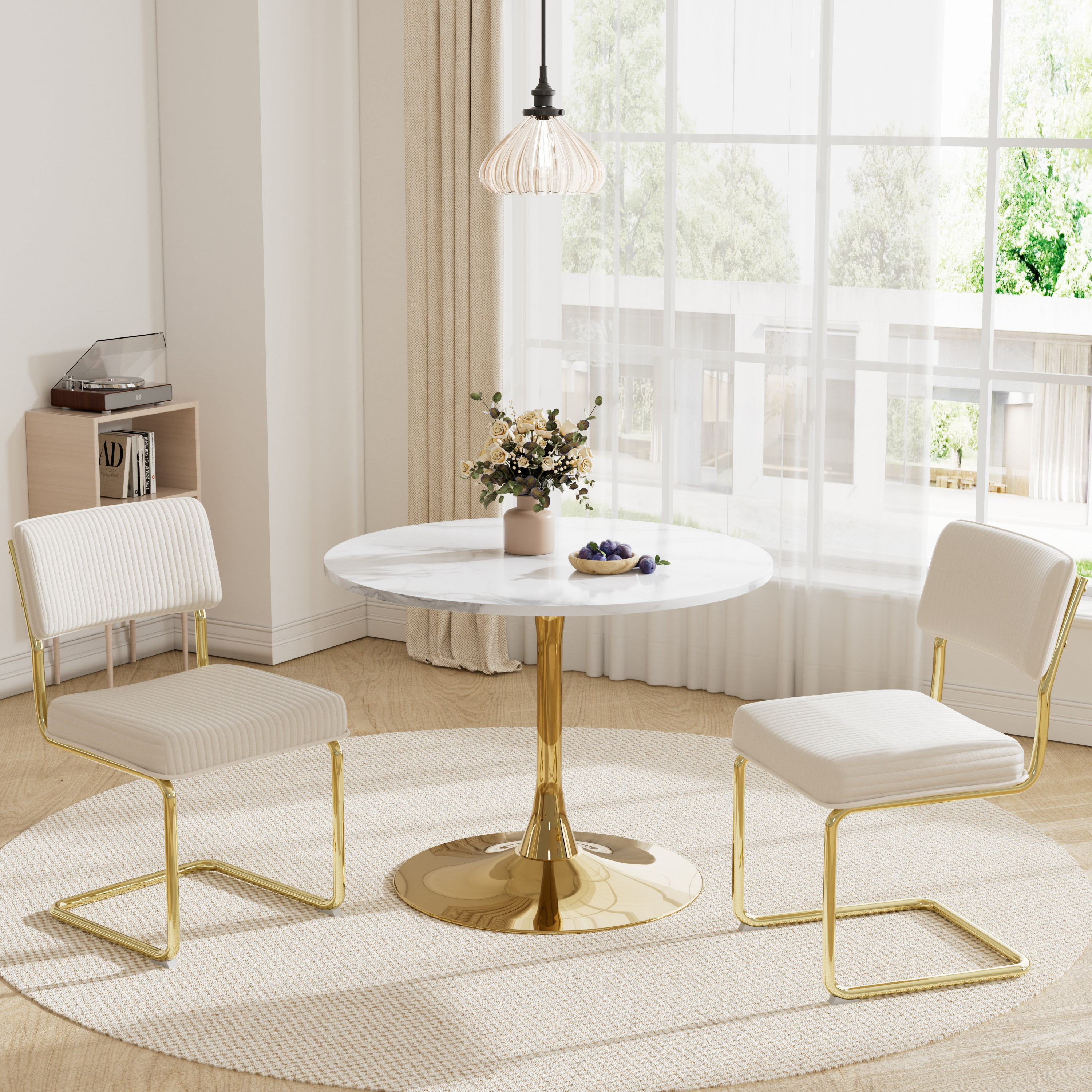 Mercer41 Dining Table Round Kitchen Bistro Table Set | Wayfair