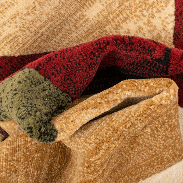 Ebern Designs Bingo Red Modern Geometric Rug & Reviews | Wayfair