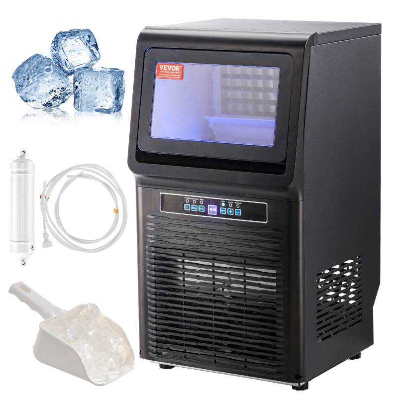 VEVOR 70 Lb. Daily Production Cube Clear Ice Freestanding Ice Maker ...