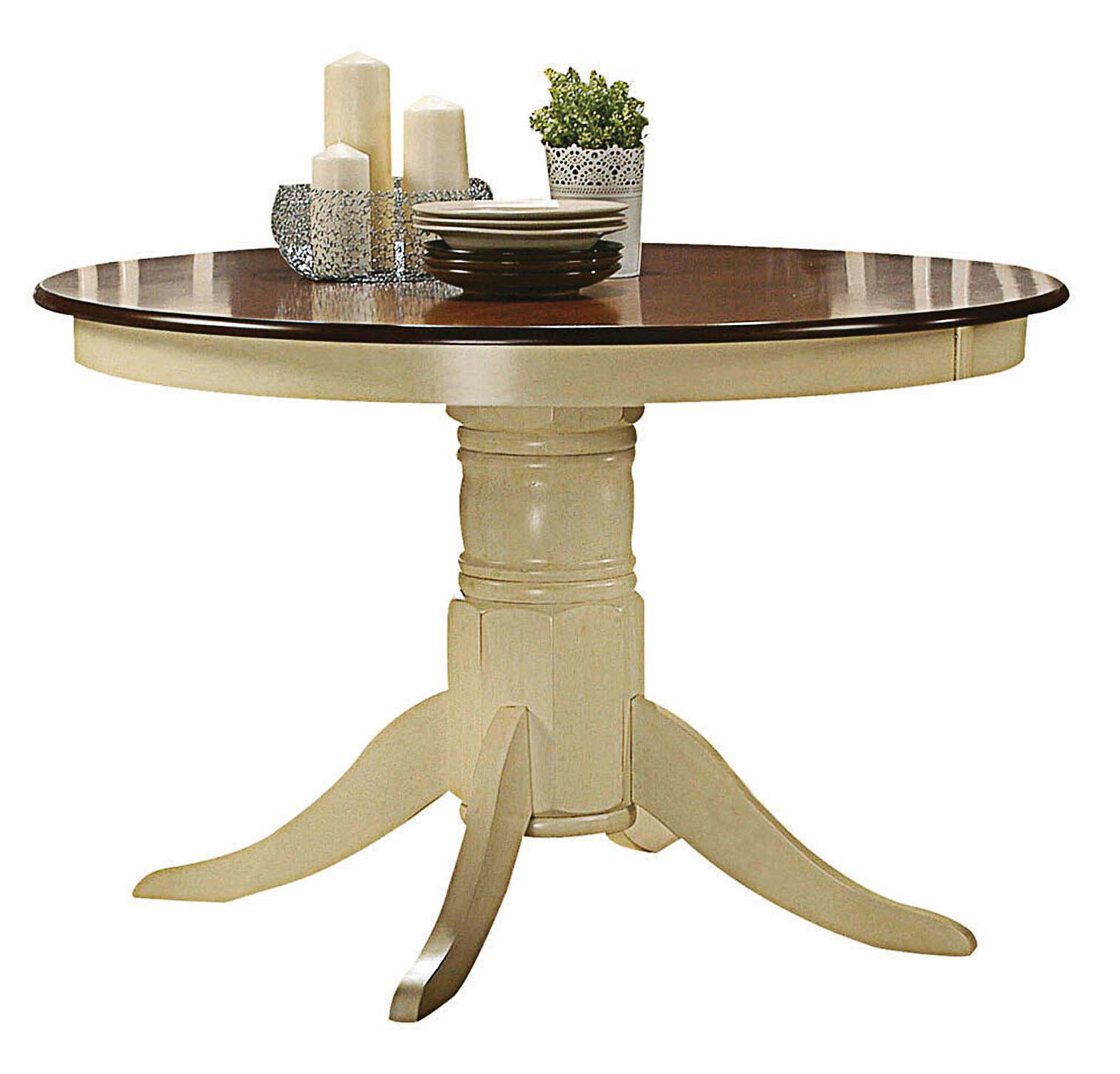 Charlton Home® Country Style Dining Table With Turned Front Legs | Wayfair