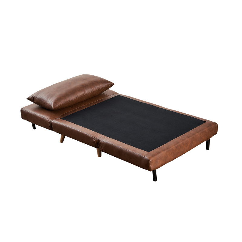 George Oliver Convertible Tri-Fold Sleeper Chair with Pillow, Channel ...