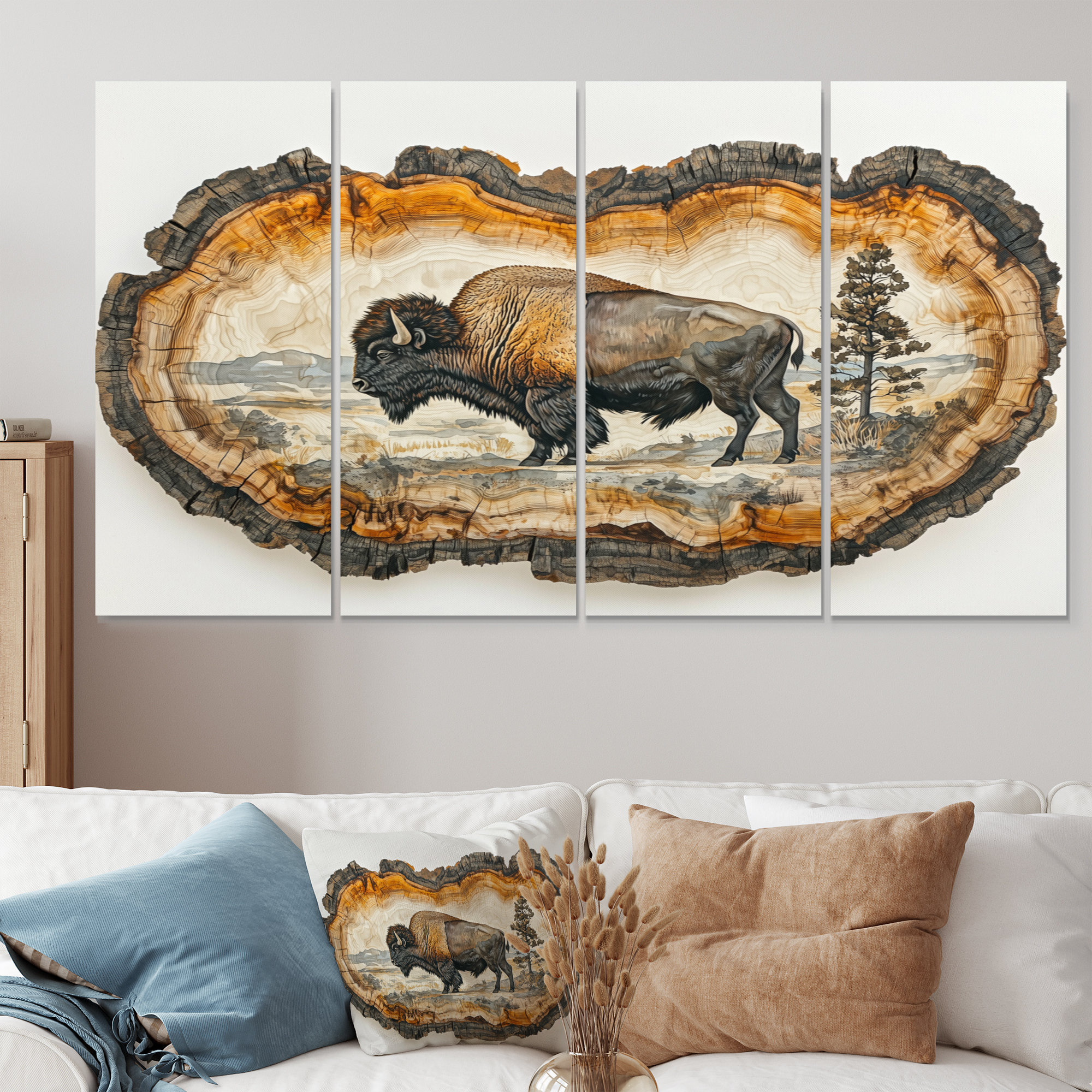 Loon Peak® American Bison Portrait In Double Exposures Canyon II ...