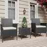 Latitude Run® 3-Piece Outdoor Bistro Set, PE Rattan Conversation Set ...