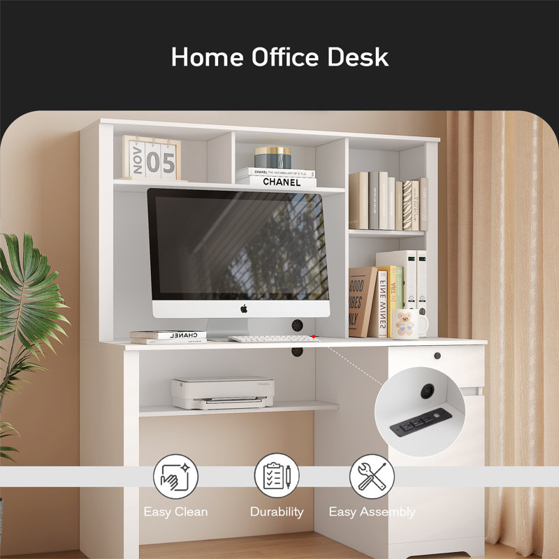 Ebern Designs Javaris 51.18'' W Rectangle Computer Desk with and ...