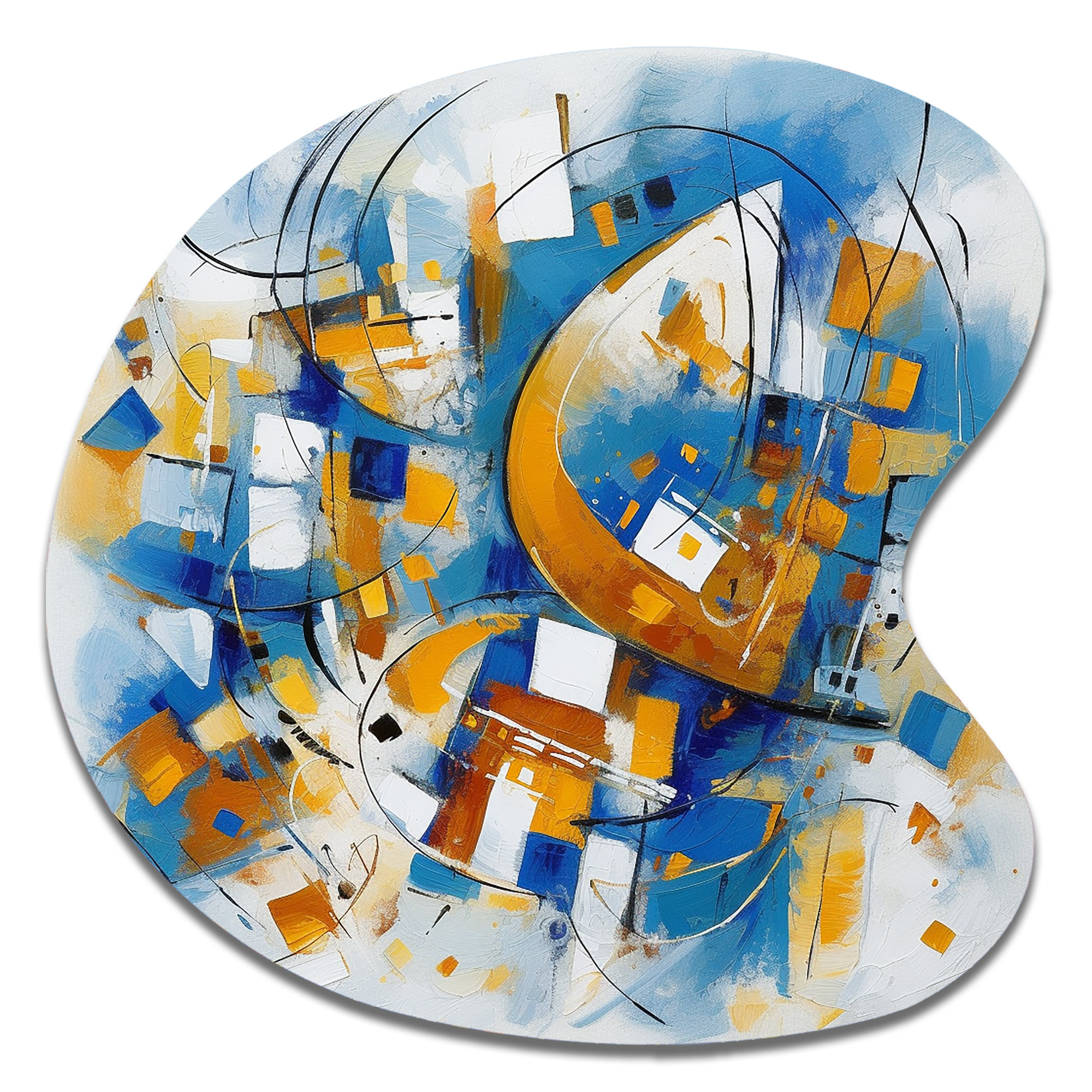 Design Art Blue Abstracted Fractals And Dimensions I - Geometric Unique ...