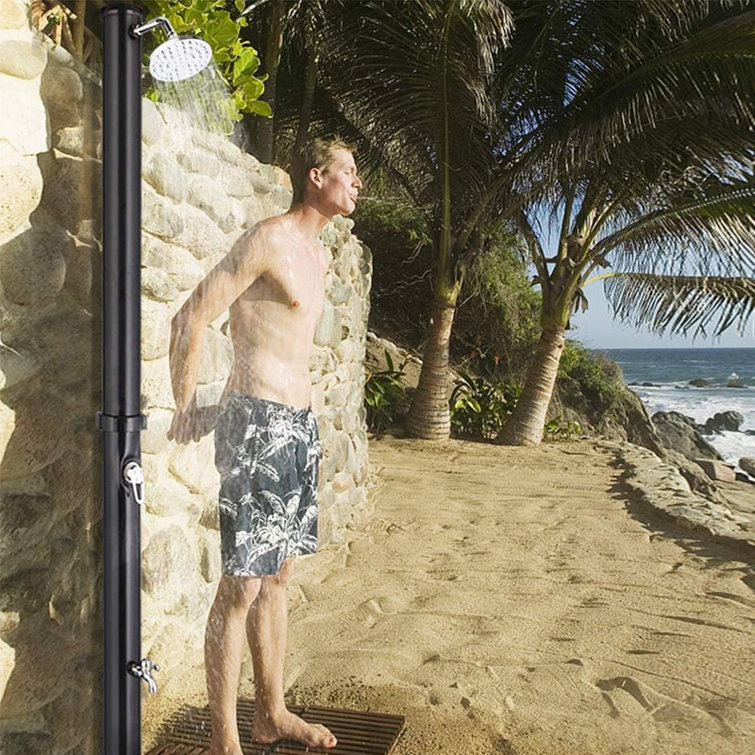 Trazla Solar Heated Shower,5.5Gallon Outdoor Shower with Shower Head ...