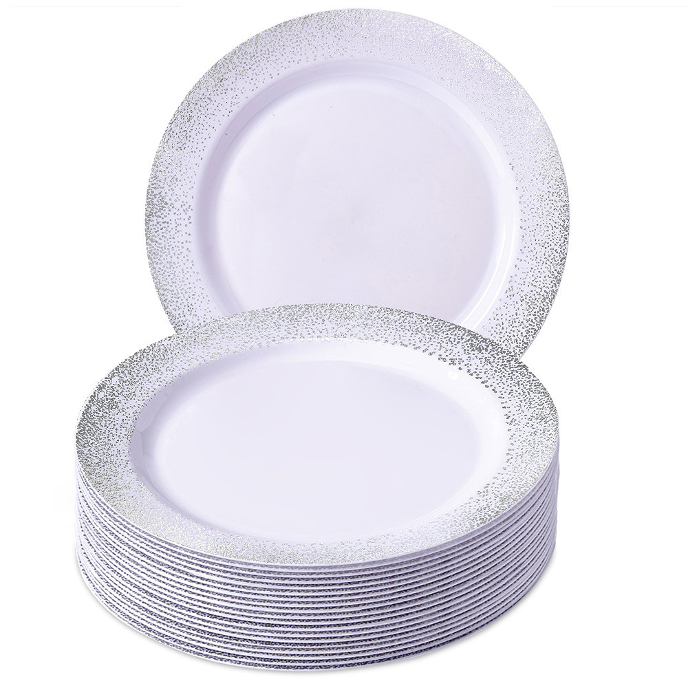 Silver Spoons Heavy Weight Plastic Disposable Appetizer Plate & Reviews ...