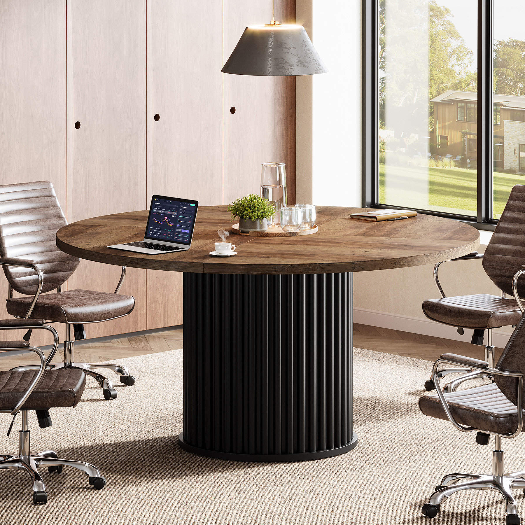 Inbox Zero 47-inch Round Conference Table For 4 | Wayfair