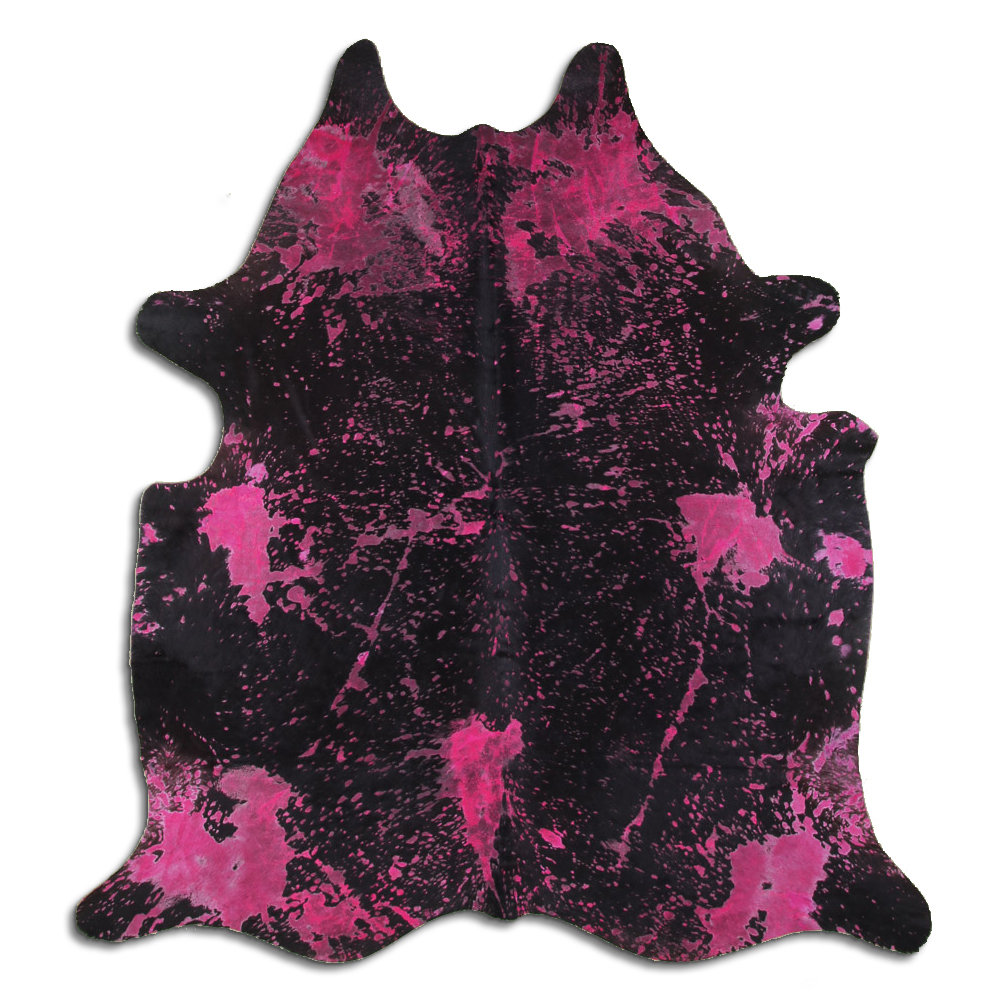 Foundry Select Obserifish Tie Dye HAIR ON Cowhide Rug DISTRESSED PINK ...