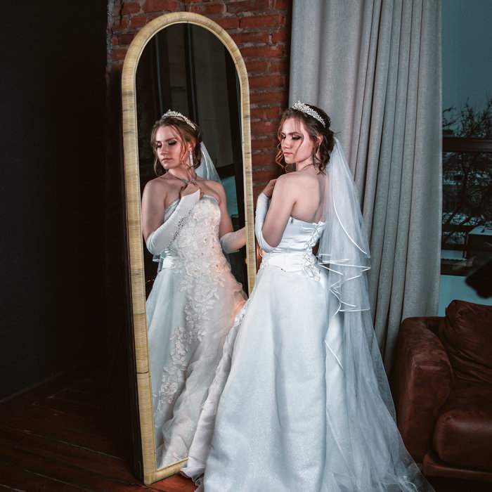 Bay Isle Home Elize Arch Rattan Full Length Mirror, 63'' x 20'' Full ...