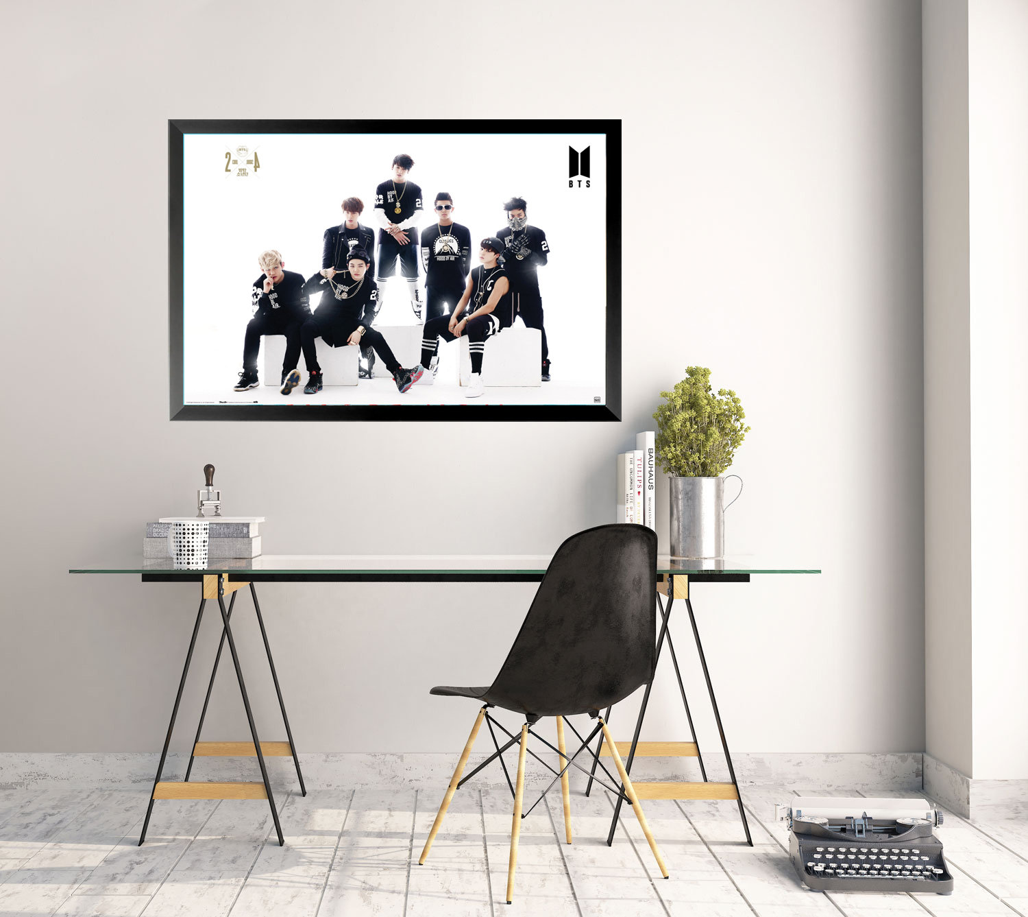 Buy Art For Less FRAMED BTS ALL BLACK WARDROBE MUSIC 36x24 Music Art ...