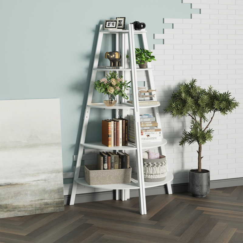 Zipcode Design™ Azariah 5-Tier Iron Corner Shelf, Freestanding Ladder ...