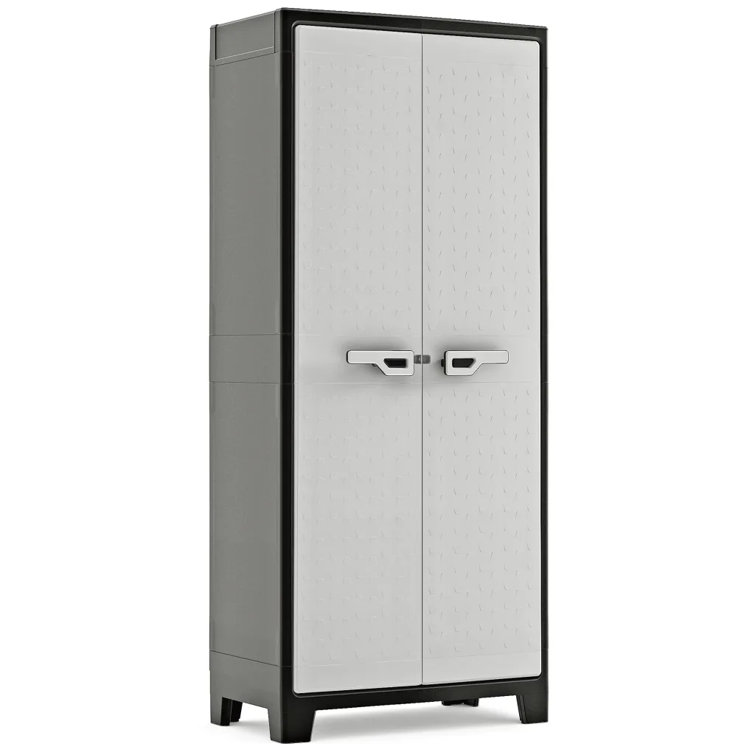 WFX Utility Tadlock Storage Cabinet with Shelves Titan Black/Grey 182cm ...