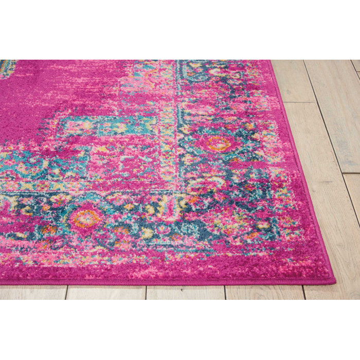Mercury Row® Abbate Oriental Fuchsia Pink Area Rug & Reviews | Wayfair
