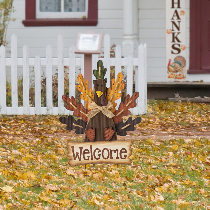Glitzhome Welcome Turkey Sign & Reviews | Wayfair